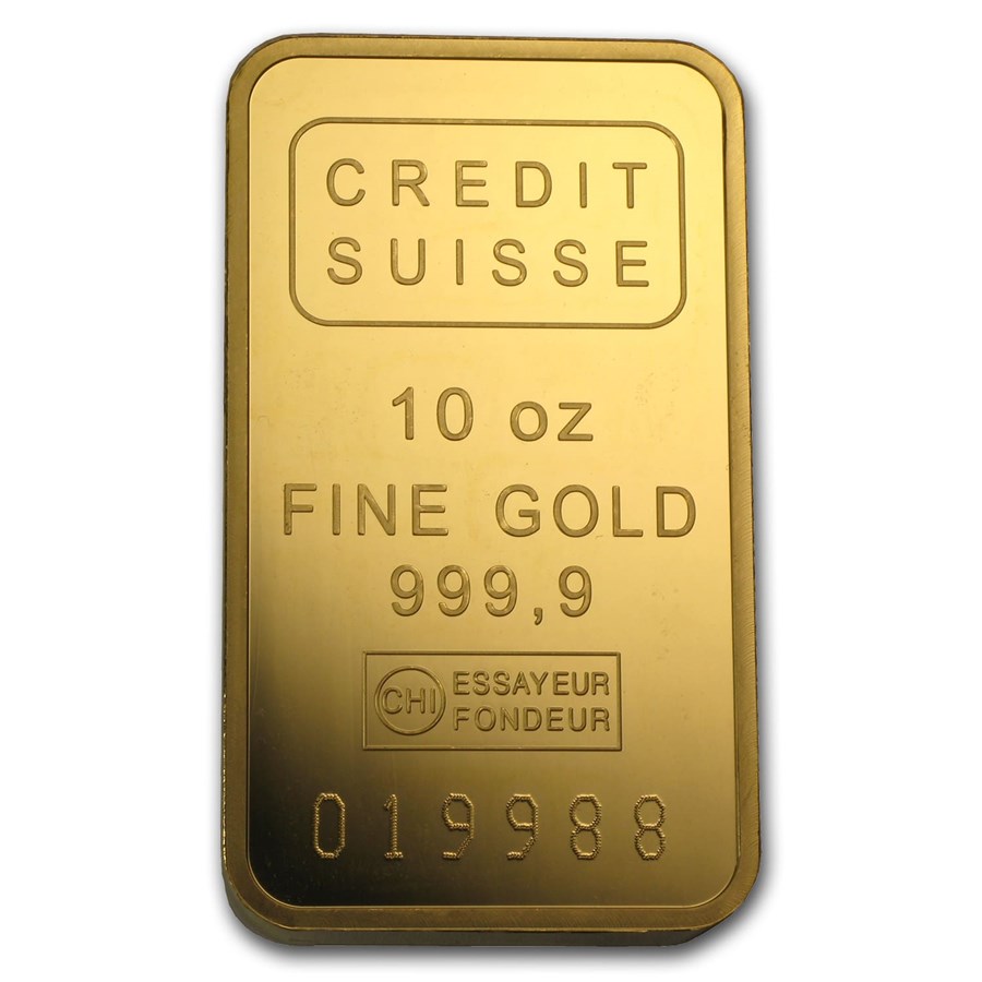 Credit Suisse Lingote 10 onzas Oro Puro .9999 con certificado ...